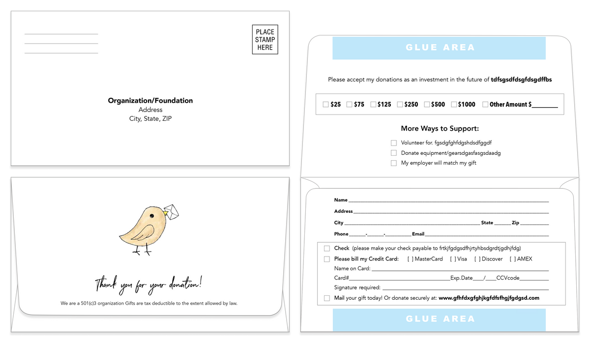 Template 108 - Design Service - Custom Remittance Envelopes